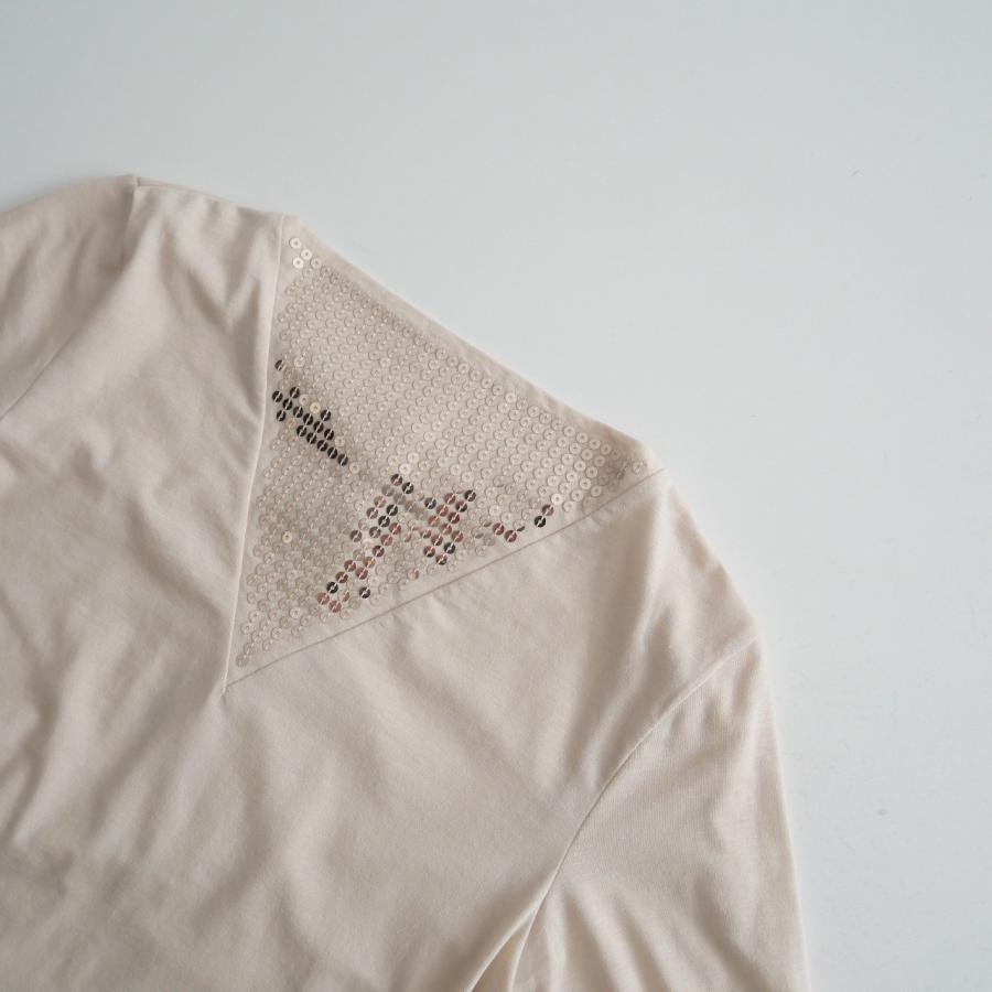 2022 / 未使用 babaco ババコ V neck w sequins カットソー 22070915002130 IENA購入品 イエナ 2305-0264 : retore ブランド ...