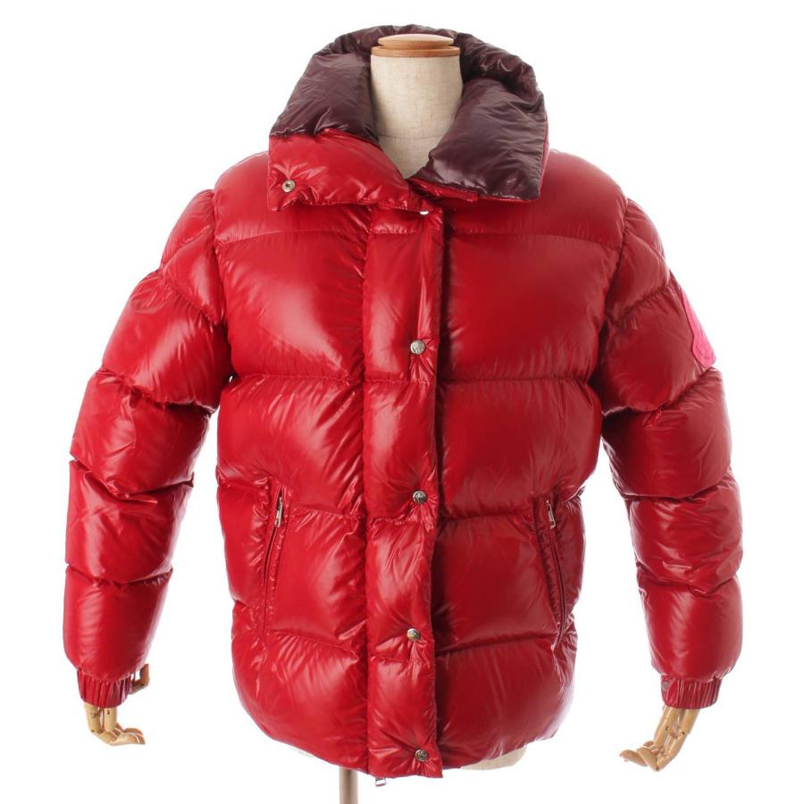【モンクレール】Moncler DERVAUX ロゴパッチ ダウンジャケット 46953 レッド 0 【中古】【正規品保証】167302 : ...