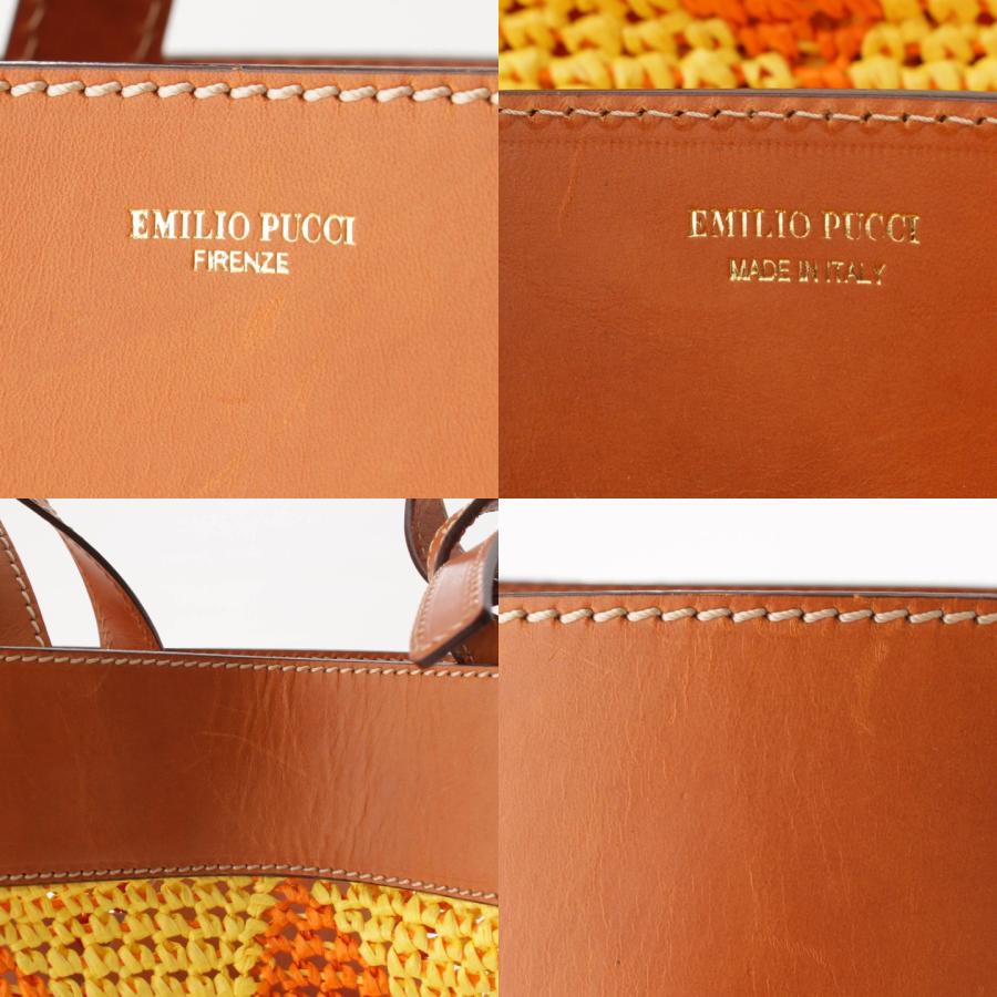 【エミリオプッチ】Emilio Pucci 21年 バケット 2way トートバッグ かご レザー イエロー×オレンジ 【中古】【正規品保証】172523 : 172523 : www ...