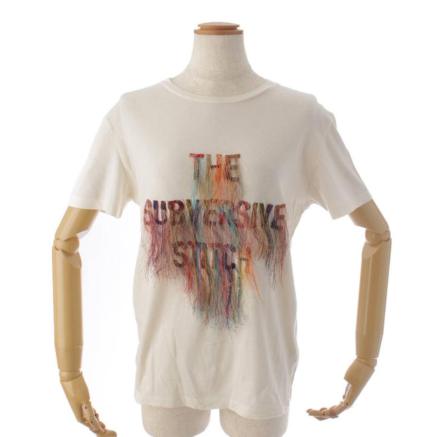 【ディオール】DIOR 19FW The Subversive Stitch Embroidered コットン Tシャツ アイボリー XS ...