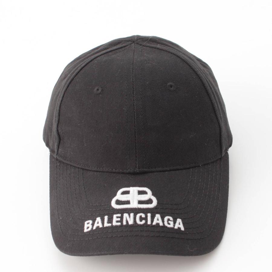 【バレンシアガ】Balenciaga BBロゴ 刺繍 コットン ベースボールキャップ 帽子 577548 ブラック L 【中古】【正規品保証 ...