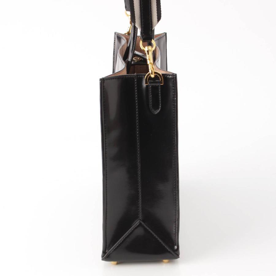 N°21 【ヌメロ ヴェントゥーノ】N21 エナメル ロゴ ショッパートート 2way ハンドバッグ ブラック 【中古】【正規品保証 ...