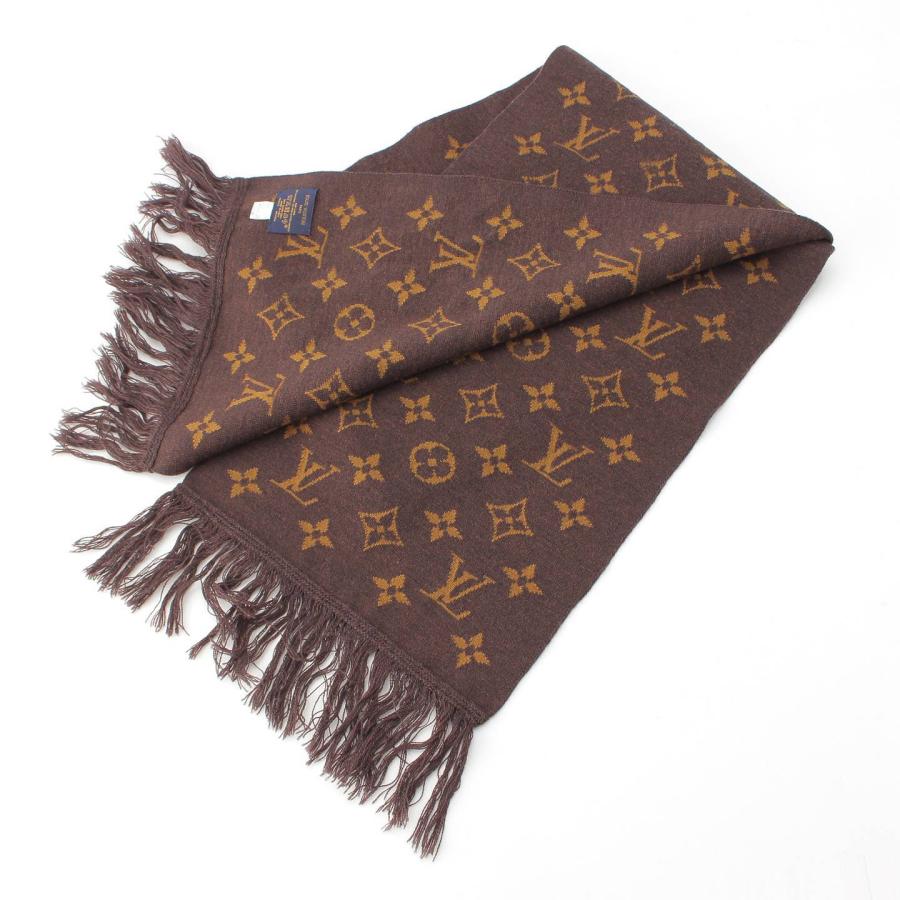 【ルイヴィトン】Louis Vuitton 21SS エシャルプ LVフレンズ モノグラム ウール マフラー MP2964 ブラウン 【中古 ...