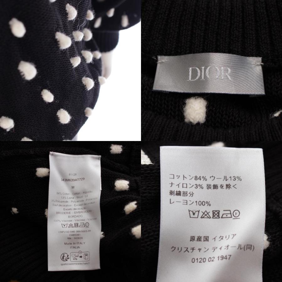 ディオール 23AW コットン ロゴ ドット ニット セーター ディオール 23AW コットン ロゴ ドット ニット セーター