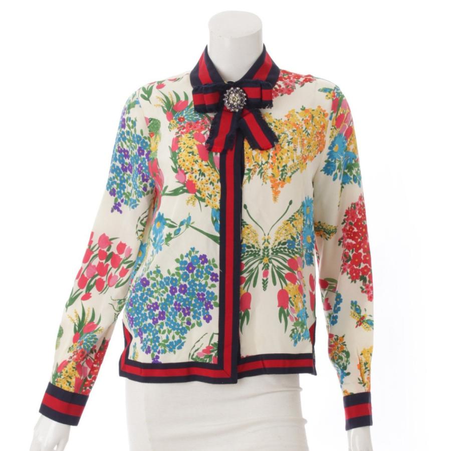 GUCCI 【グッチ】Gucci 17SS フローラルプリント 花柄 シルク ブラウス シャツ 460051 ベージュ 38 未使用【中古】【正規品保証】55214 : www.retro ...