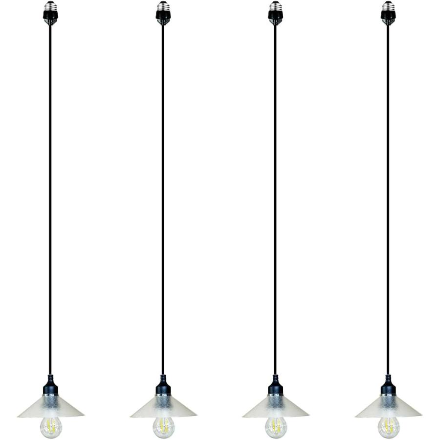 ペンダントライト E26ソケット-E26口金 ケーブル 1m 黒 半透明プラスチックシェード付き LEDフィラメント電球2W電球色付属 4個セット : リュウド直販ヤフー店 - 通販 ...
