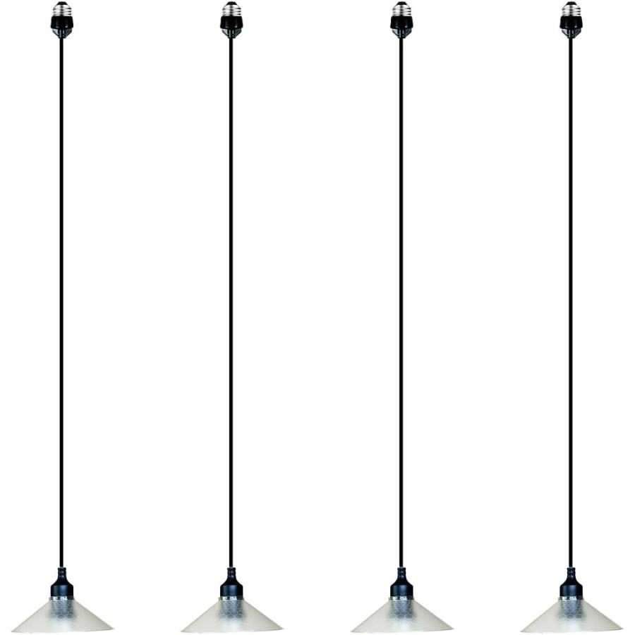 ペンダントライト E26ソケット-E26口金 ケーブル 1m 黒 半透明プラスチックシェード付き 4個セット : リュウド直販ヤフー店 - 通販 - Yahoo!ショッピング