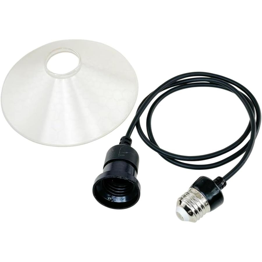 ペンダントライト E26ソケット-E26口金 ケーブル 1m 黒 半透明プラスチックシェード付き 1個 : リュウド直販ヤフー店 - 通販 - Yahoo!ショッピング