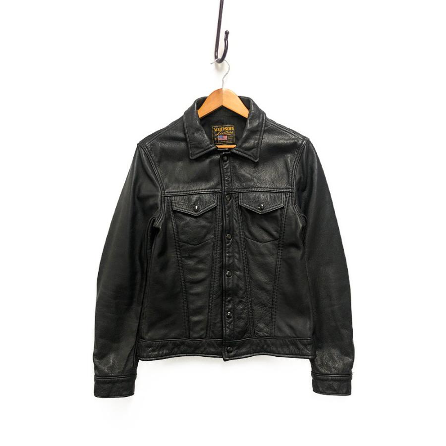 VANSON Leathers バンソン レザーズ DJCB LEATHER JACKET 3rd型 レザージャケット ブラック サイズ40 ...