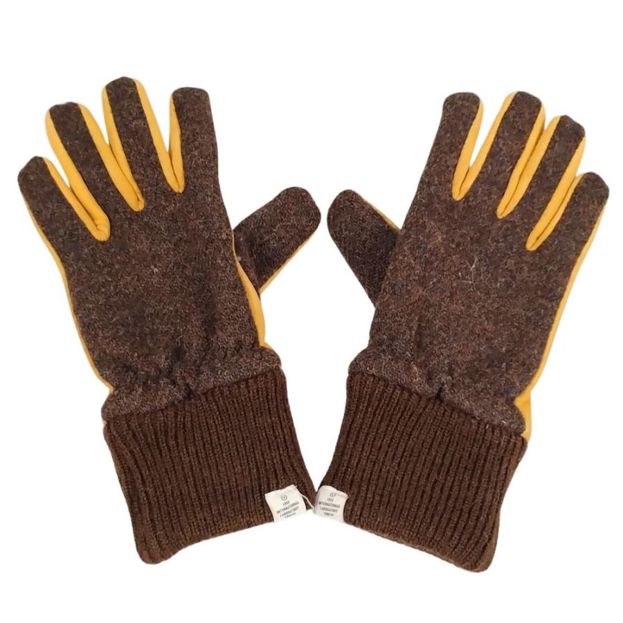 VISVIM ビズビム 品番 0113403003006 TRIGGER GLOVE ウール × スウェード グローブ 手袋 ブラウン サイズ ...