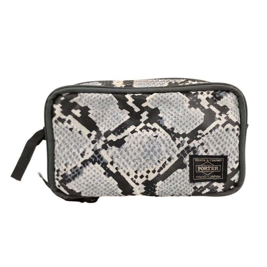 HEAD PORTER ヘッドポーター パイソンポーチ グレー系 正規品 / B6864 : リユースショップCLOSER - 通販 - Yahoo!ショッピング