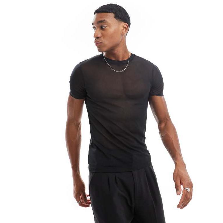 asos エイソス メンズ Tシャツ トップス ASOS DESIGN muscle fit t-shirt in black mesh : リビーダショップ2号店 - 通販 - Yahoo ...