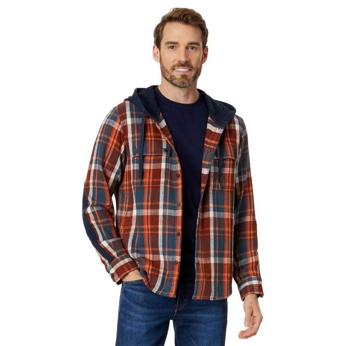 エルエルビーン メンズ シャツ トップス Signature Heritage Textured Flannel Plaid Hooded ...