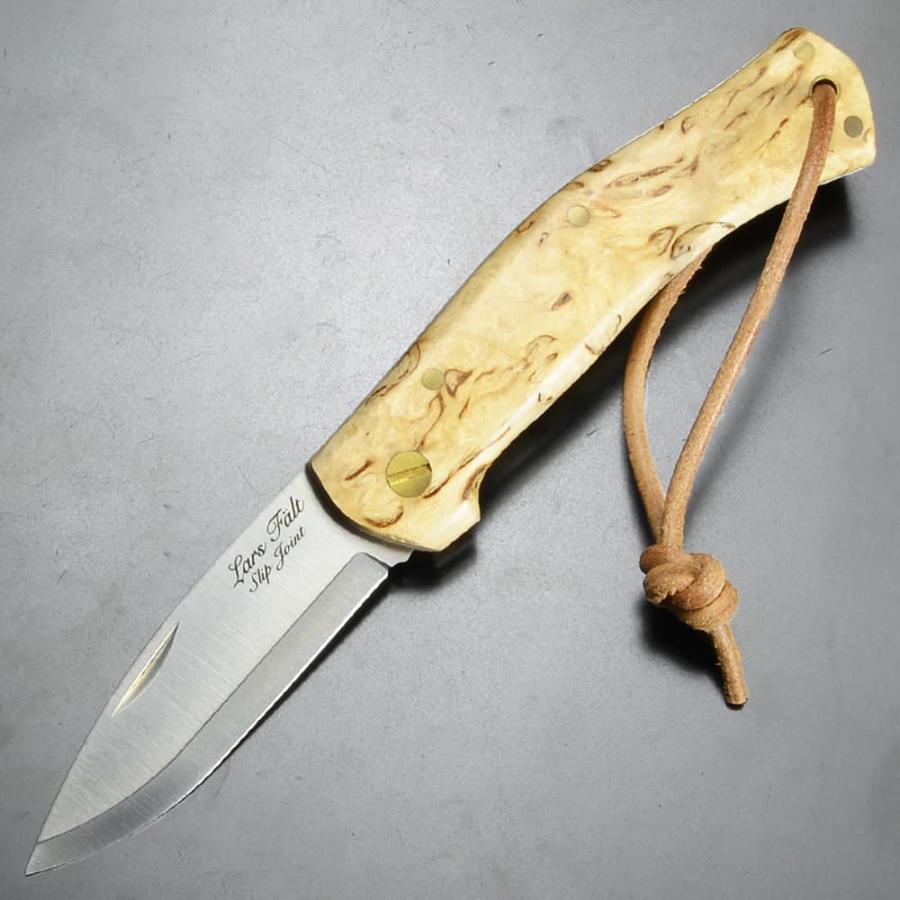 Casstrom 折りたたみナイフ Lars Falt スリップジョイント 19004 カストロム ラースフラット Curly Birch ...