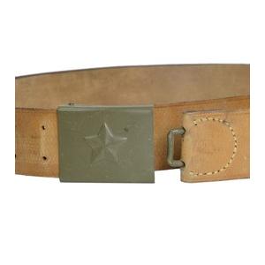 チェコ軍放出品 レザーベルト フック式 スターエンブレム ベルト穴隠しなし [ Sサイズ / 可 ] チェコスロバキア :ra11026 ...