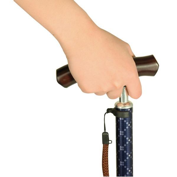 しっかり接地する大きな足ゴム テイコブ伸縮ステッキ（首細） BOLD チェッククラシックネイビー しっかり接地する大きな足ゴム テイコブ伸縮ステッキ（首細） BOLD