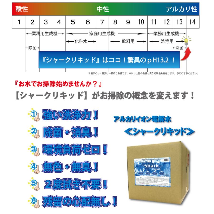 レボテック 【アルカリイオン電解水】 シャークリキッド20L マルチクリーナー《pH13.2》 アルカリ洗浄水 : レボテックYahoo!SHOP - 通販 - Yahoo!ショッピング