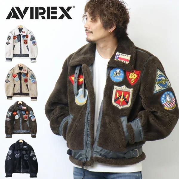 AVIREX アヴィレックス レトロボア B-3ジャケット TOP GUN アウター トップガン メンズ ボアジャケット 送料無料 783-2952004 7834952037 : REX ...