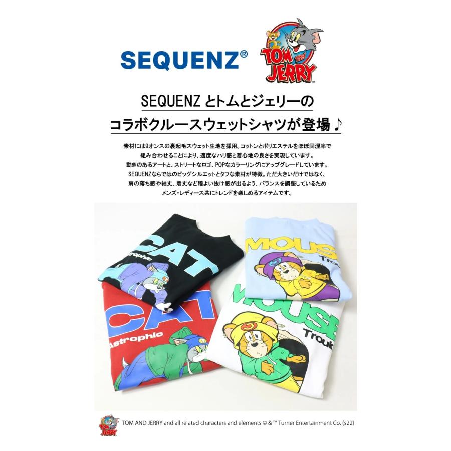 SEQUENZ トムとジェリー バックプリント クルーネックスウェット 裏起毛 トレーナー ユニセックス ビッグシルエット トムジェリ 送料無料 23370900 : REX ONE - 通販 ...