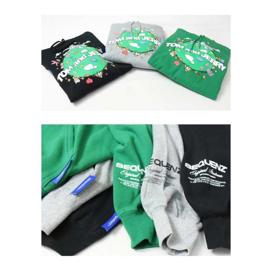 SEQUENZ トムとジェリー プリント 裏起毛 スウェットパーカー プルパーカー フーディ ユニセックス ビッグシルエット トムジェリ 送料無料 23370901 : REX ONE ...