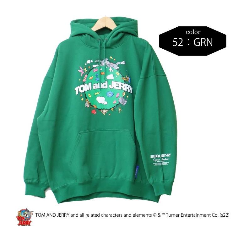 SEQUENZ トムとジェリー プリント 裏起毛 スウェットパーカー プルパーカー フーディ ユニセックス ビッグシルエット トムジェリ 送料無料 23370901 : REX ONE ...