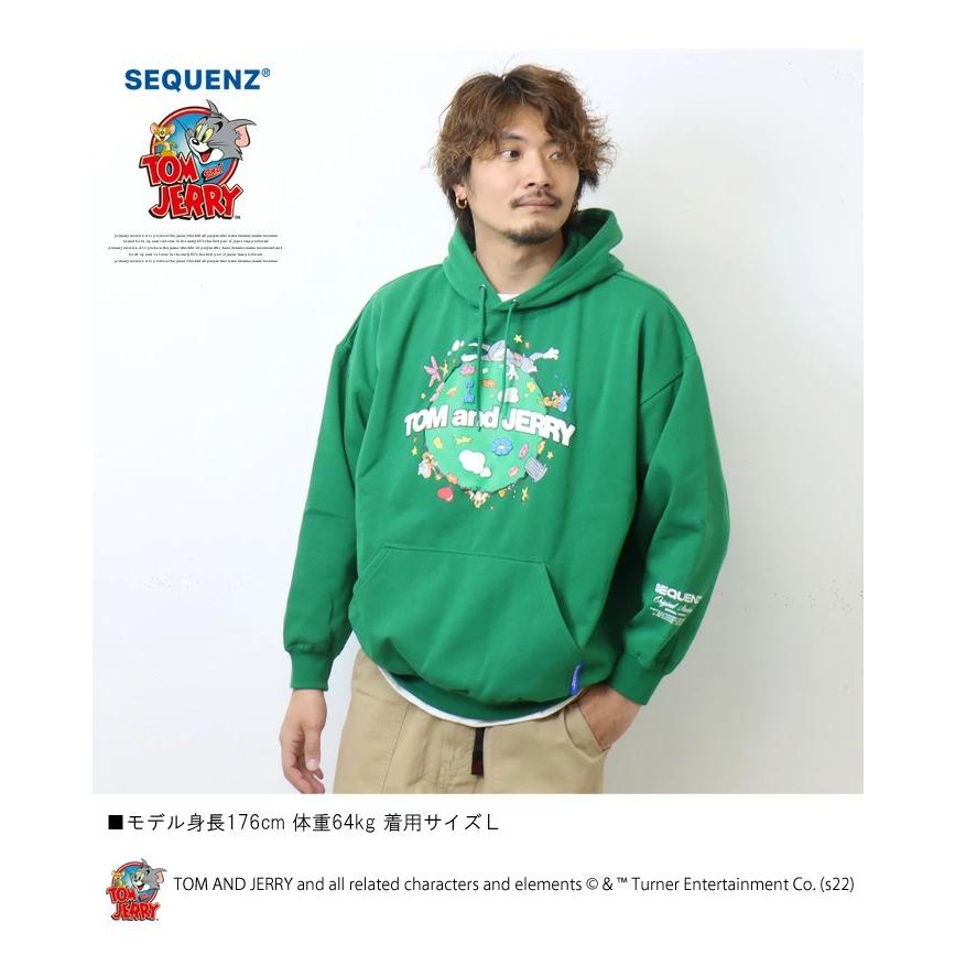 SEQUENZ トムとジェリー プリント 裏起毛 スウェットパーカー プルパーカー フーディ ユニセックス ビッグシルエット トムジェリ 送料無料 23370901 : REX ONE ...