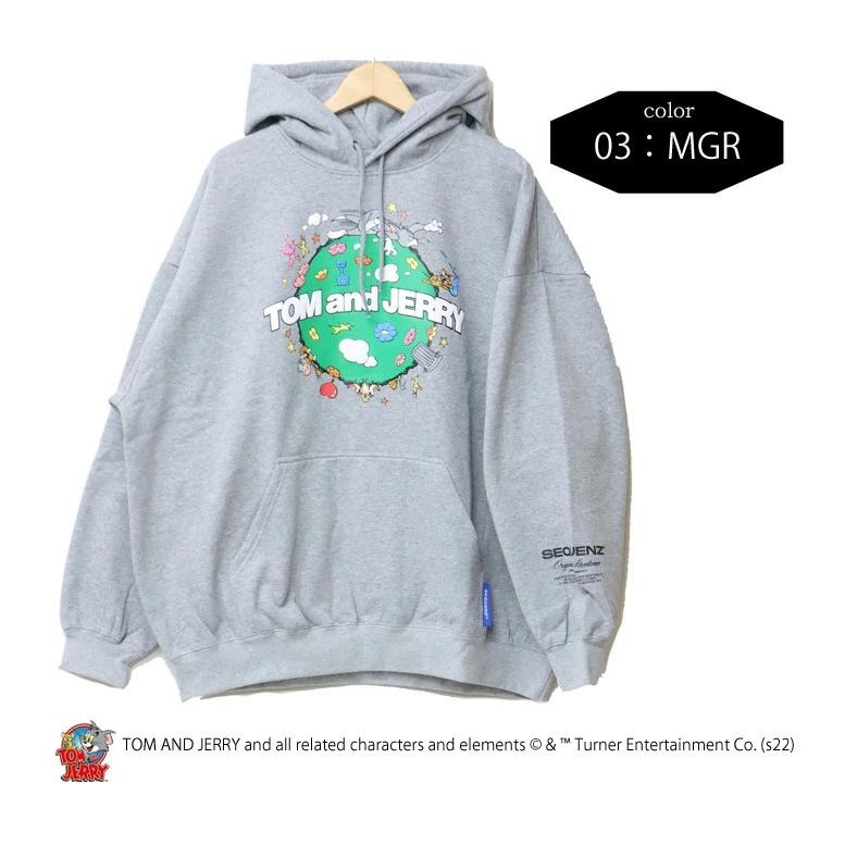 SEQUENZ トムとジェリー プリント 裏起毛 スウェットパーカー プルパーカー フーディ ユニセックス ビッグシルエット トムジェリ 送料無料 23370901 : REX ONE ...