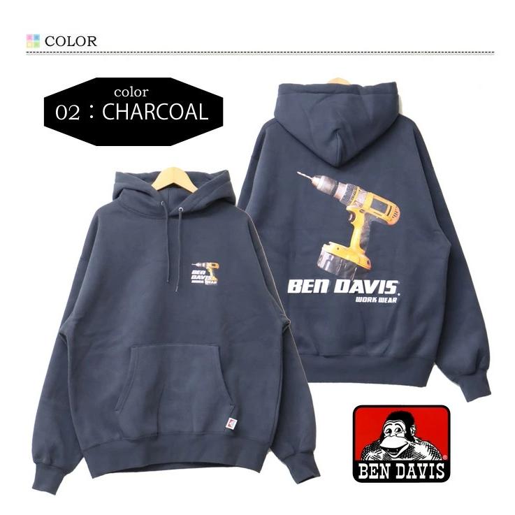 BEN DAVIS ベンデイビス ドリルフォトプリント スウェットパーカー 裏起毛 ユニセックス ビッグシルエット プルパーカー フーディー ゴリラ 23380021 : REX ONE ...