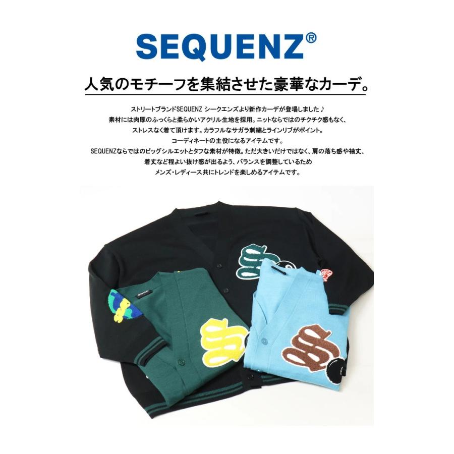 SEQUENZ シークエンズ ワッペン カーディガン セーター ニット メンズ レディース ユニセックス ビッグシルエット 送料無料 23370020 : REX ONE - 通販 ...