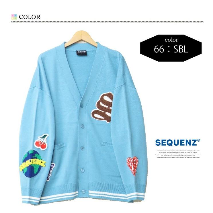 SEQUENZ シークエンズ ワッペン カーディガン セーター ニット メンズ レディース ユニセックス ビッグシルエット 送料無料 23370020 : 13155 : REX ONE ...