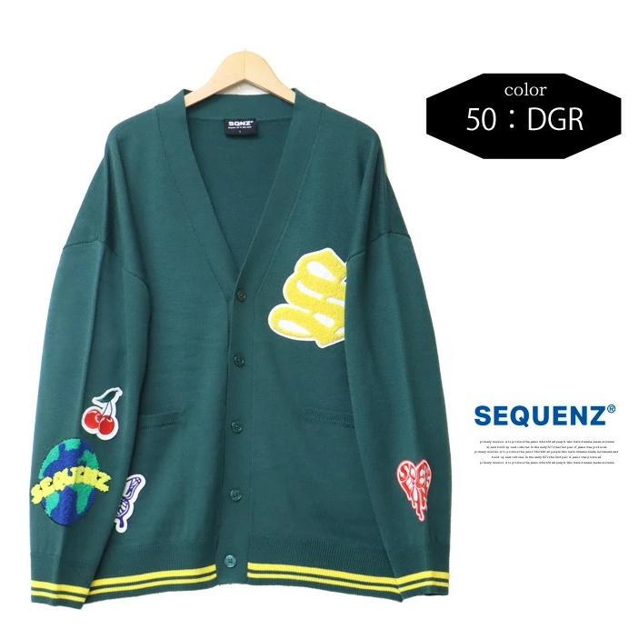 SEQUENZ シークエンズ ワッペン カーディガン セーター ニット メンズ レディース ユニセックス ビッグシルエット 送料無料 23370020 : REX ONE - 通販 ...