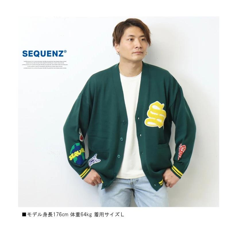SEQUENZ シークエンズ ワッペン カーディガン セーター ニット メンズ レディース ユニセックス ビッグシルエット 送料無料 23370020 : 13155 : REX ONE ...