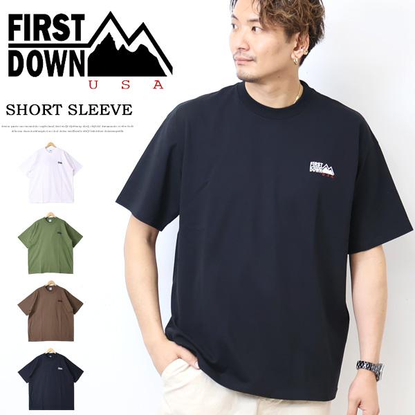 FIRST DOWN USA ファーストダウン ワンポイントロゴ 半袖 Tシャツ 半T メンズ レディース ユニセックス ビッグシルエット ビッグT F401004 : REX ONE ...