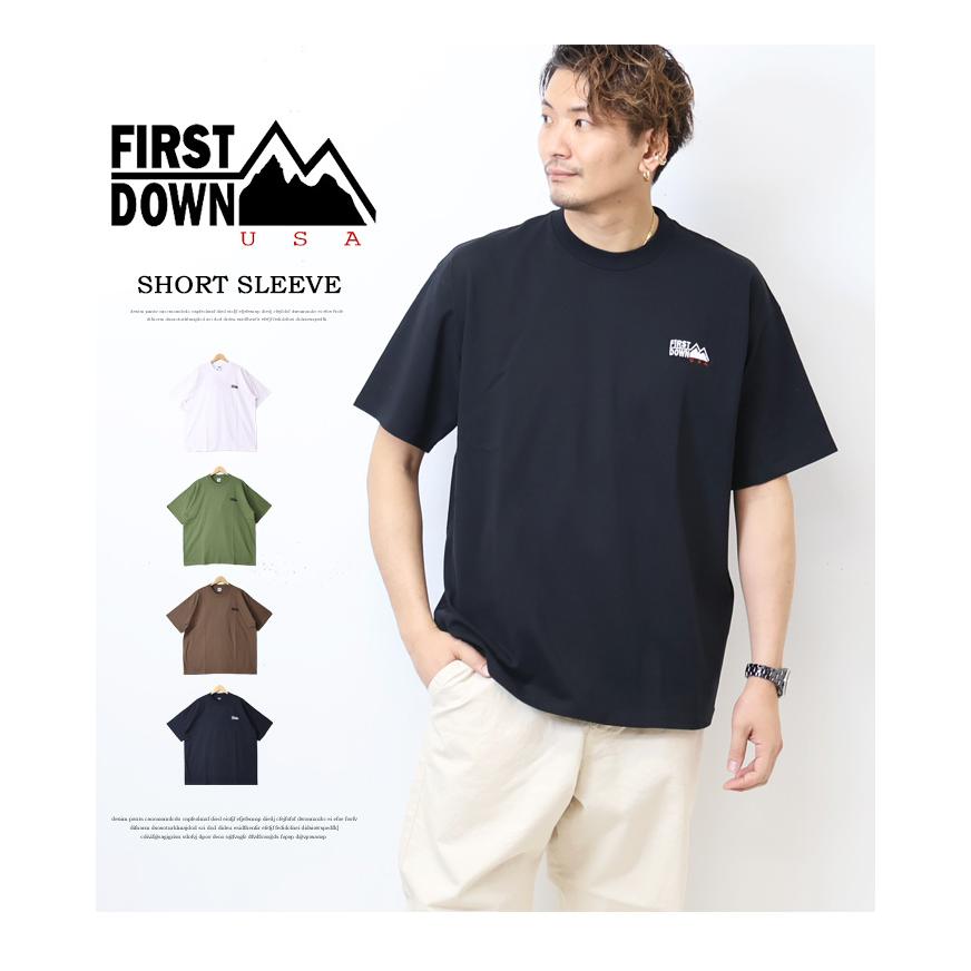 FIRST DOWN USA ファーストダウン ワンポイントロゴ 半袖 Tシャツ 半T メンズ レディース ユニセックス ビッグシルエット ビッグT F401004 : REX ONE ...