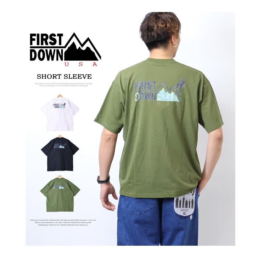 FIRST DOWN USA ファーストダウン バックプリント 半袖 Tシャツ by lee qura 半T メンズ レディース ユニセックス ビッグシルエット ビッグT 送料無料 ...