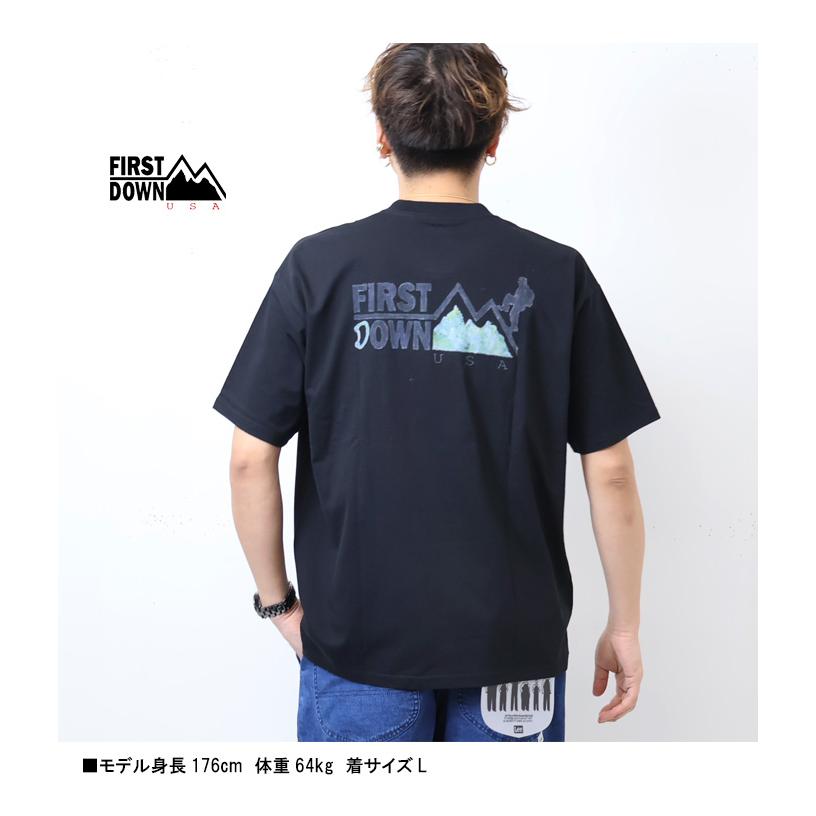 FIRST DOWN USA ファーストダウン バックプリント 半袖 Tシャツ by lee qura 半T メンズ レディース ユニセックス ビッグシルエット ビッグT 送料無料 ...