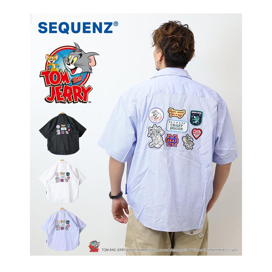 SEQUENZ トムとジェリー バックワッペン 半袖シャツ ルーズフィット ビッグシャツ ユニセックス ビッグシルエット トムジェリ 送料無料 23570907 : 13645 : REX ...