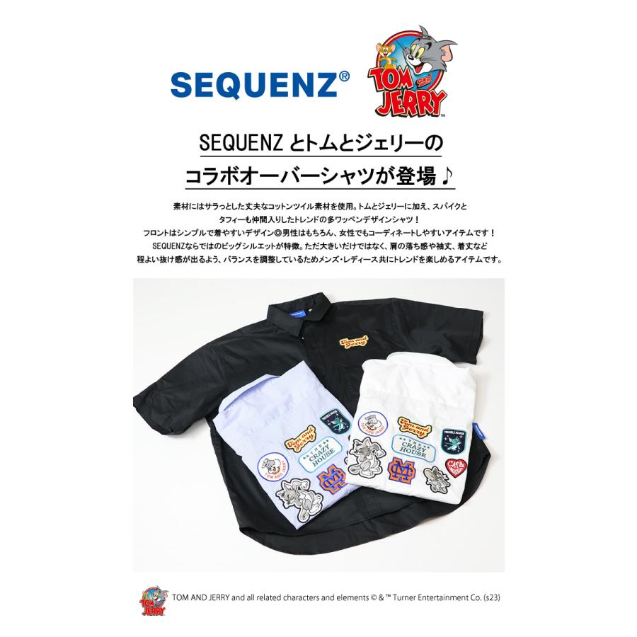 SEQUENZ トムとジェリー バックワッペン 半袖シャツ ルーズフィット ビッグシャツ ユニセックス ビッグシルエット トムジェリ 送料無料 23570907 : 13645 : REX ...