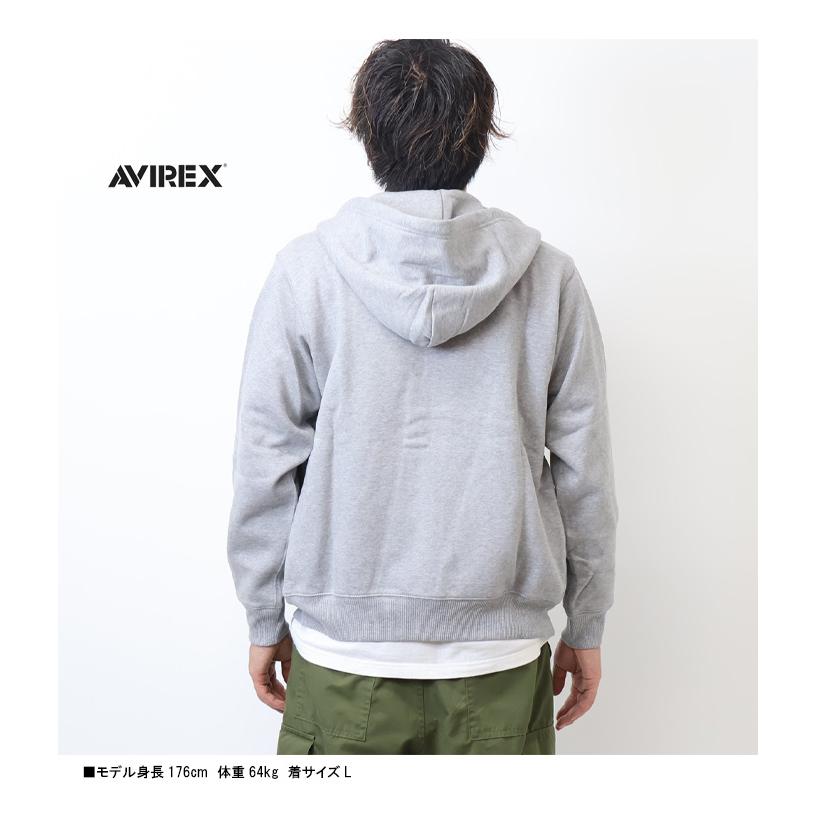 AVIREX（アヴィレックス） ロゴアップリケ スウェットジップパーカー