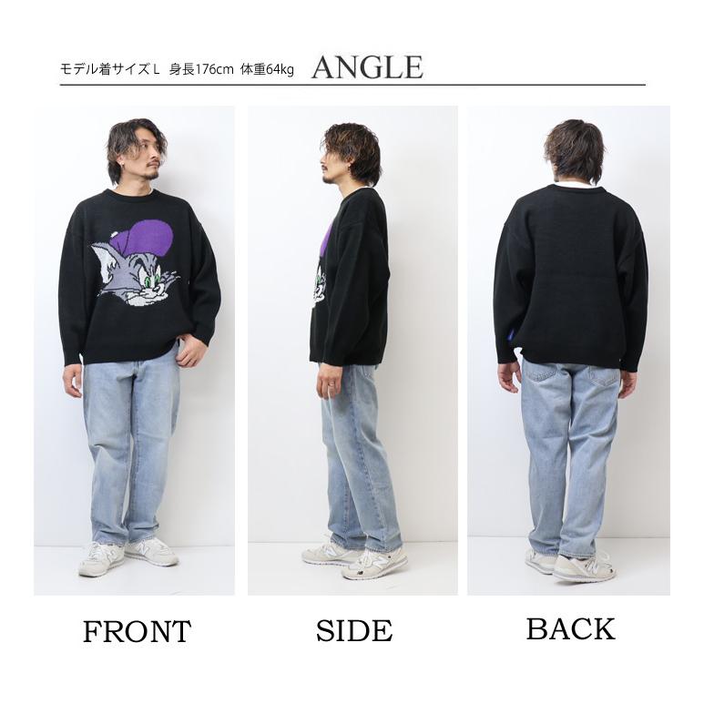 SEQUENZ トムとジェリー ビッグフェイス ジャガード セーター ニット クルーネック メンズ ビッグシルエット トムジェリ 送料無料 24370905 : bc-24370905 ...