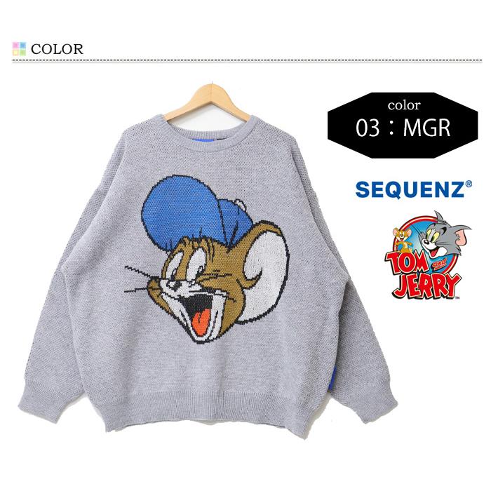 SEQUENZ トムとジェリー ビッグフェイス ジャガード セーター ニット クルーネック メンズ ビッグシルエット トムジェリ 送料無料 24370905 : REX ONE - 通販 ...