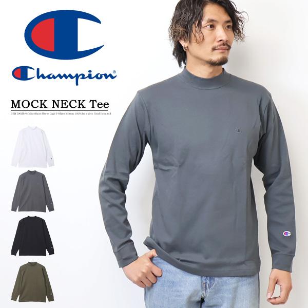 Champion チャンピオン ハイネック モックネック ワンポイント 長袖Tシャツ ロンT 長T メンズ C3-Y434 : bc-c3 ...