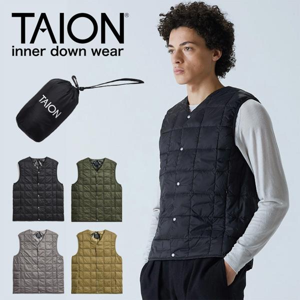 TAION タイオン Vネック ボタン インナーダウンベスト メンズ TAION-001 : REX ONE - 通販 - Yahoo!ショッピング