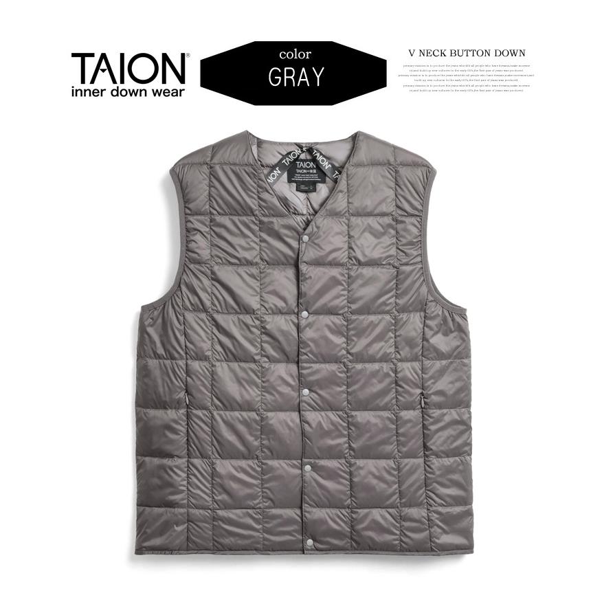 TAION タイオン Vネック ボタン インナーダウンベスト メンズ TAION-001 : REX ONE - 通販 - Yahoo!ショッピング
