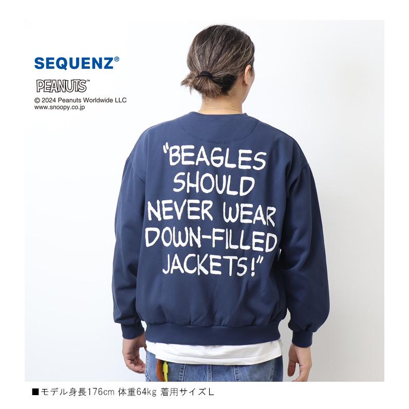 SEQUENZ スヌーピー パファーダウンスヌーピー クルーネックスウェット 裏起毛 トレーナー メンズ ビッグシルエット 送料無料 24770945 : REX ONE - 通販 ...