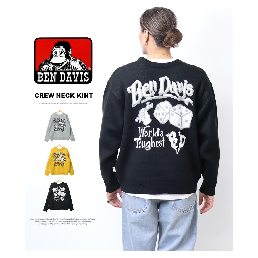 BEN DAVIS ベンデイビス クラシックロゴ クルーネックニット BEN DAVIS ベンデイビス クラシックロゴ クルーネックニット