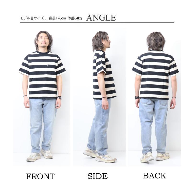 Schott N.Y.C ショット ワイドボーダー 胸ポケット 半袖Tシャツ Schott N.Y.C ショット ワイドボーダー 胸ポケット 半袖Tシャツ