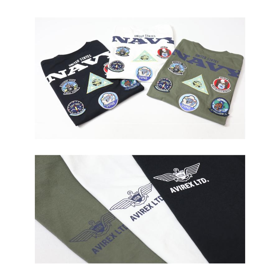 AVIREX（アヴィレックス） 半袖Tシャツ NAS JAX パトロール スコードロン パッチ メンズ 半T アビレックス 送料無料 783 ...