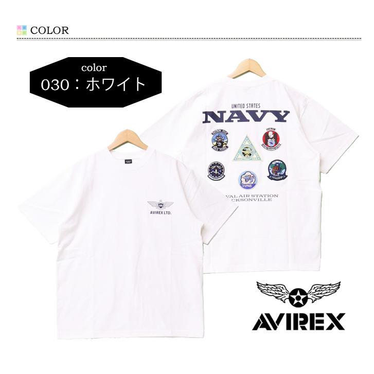 AVIREX（アヴィレックス） 半袖Tシャツ NAS JAX パトロール スコードロン パッチ メンズ 半T アビレックス 送料無料 783 ...