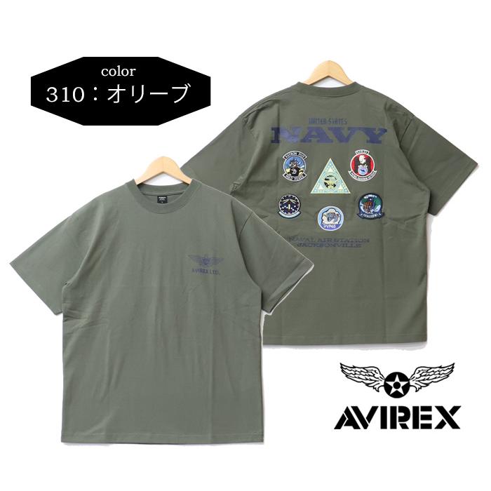 AVIREX（アヴィレックス） 半袖Tシャツ NAS JAX パトロール スコードロン パッチ メンズ 半T アビレックス 送料無料 783 ...